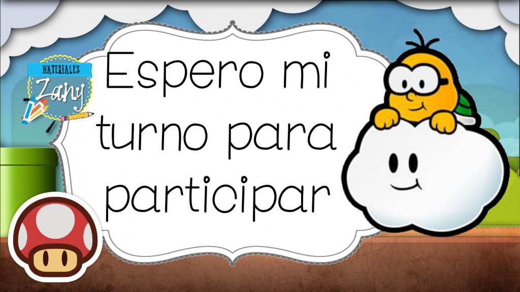 Tarjetas de normas de clase de Mario Bros - Orientacion Andujar