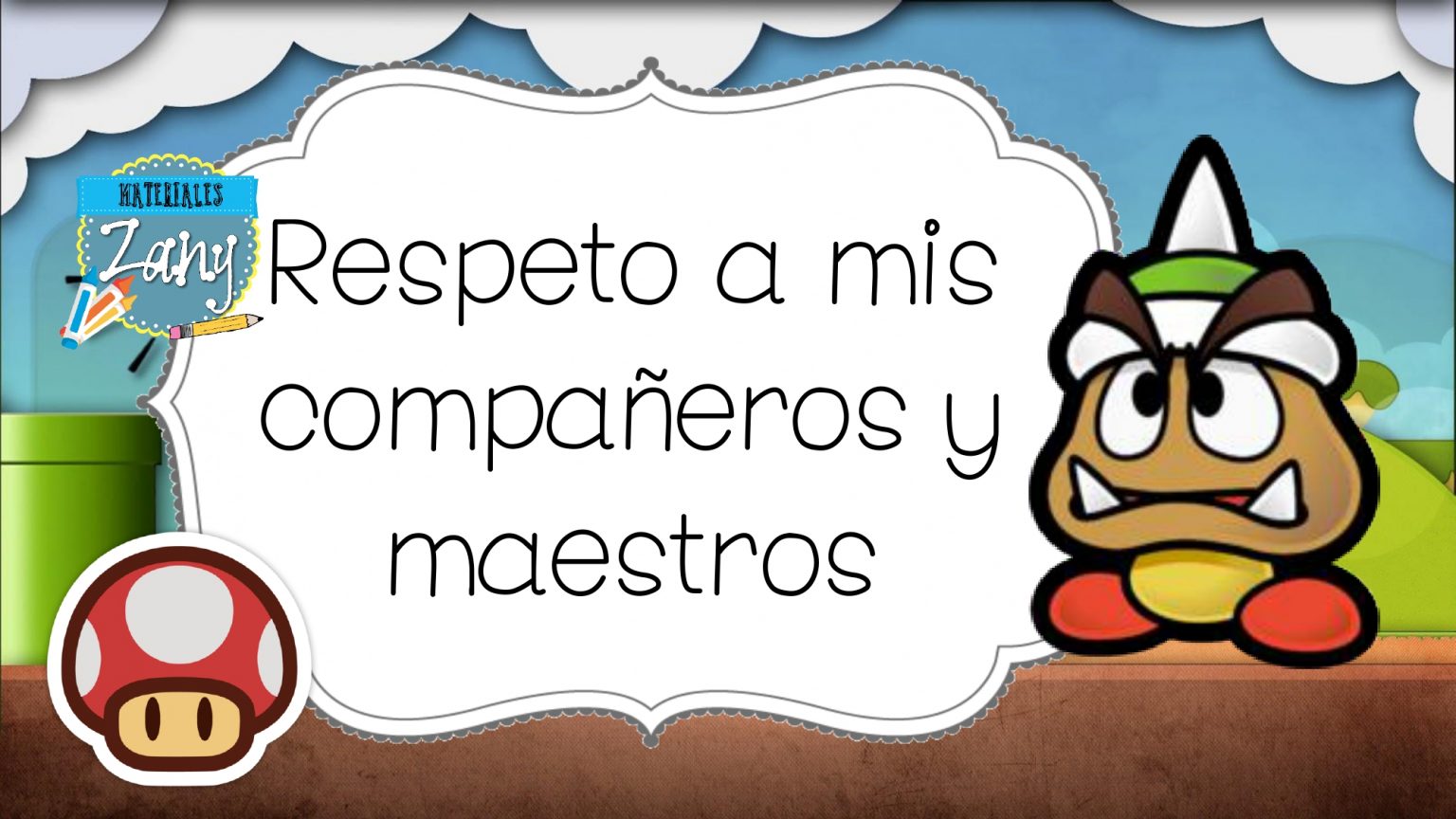 Tarjetas de normas de clase de Mario Bros - Orientacion Andujar