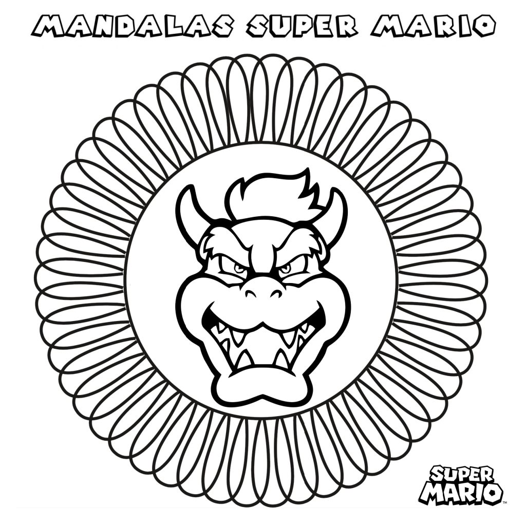Cool Super Mario Mandala One Up Mandala - AusmalbilderFurKinder.de