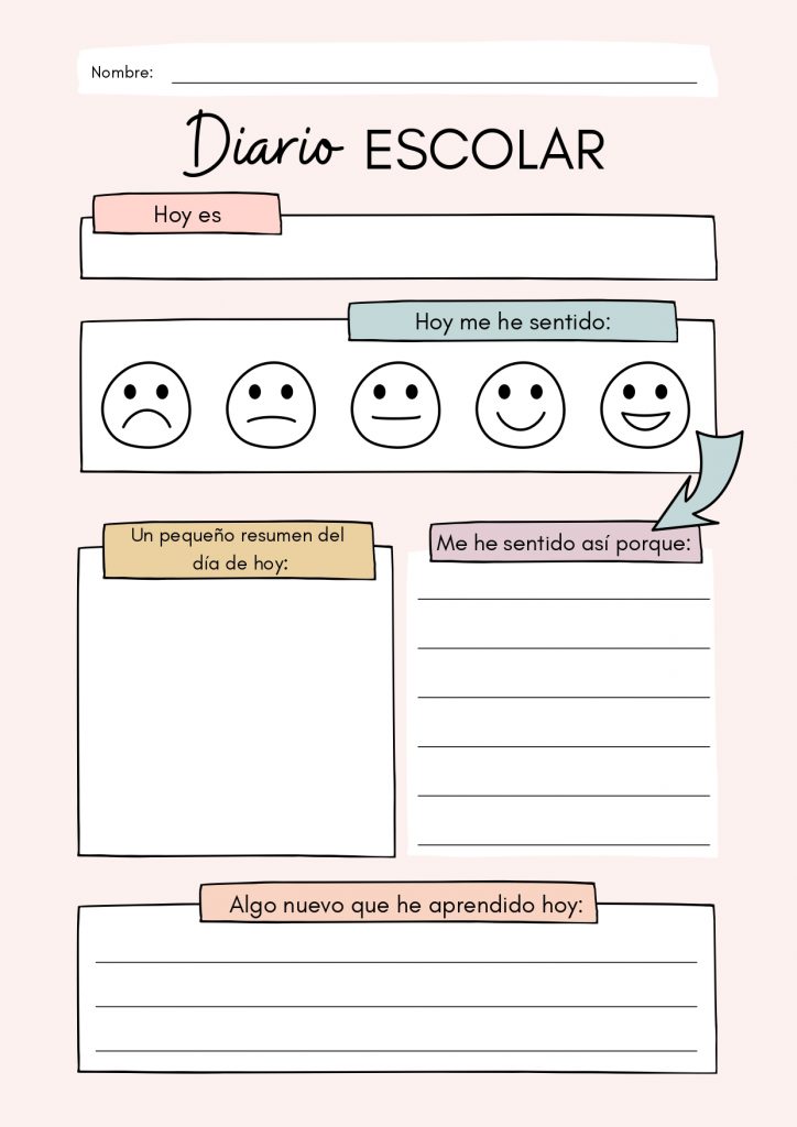 Plantilla para crear un diario escolar personal - Orientacion Andujar