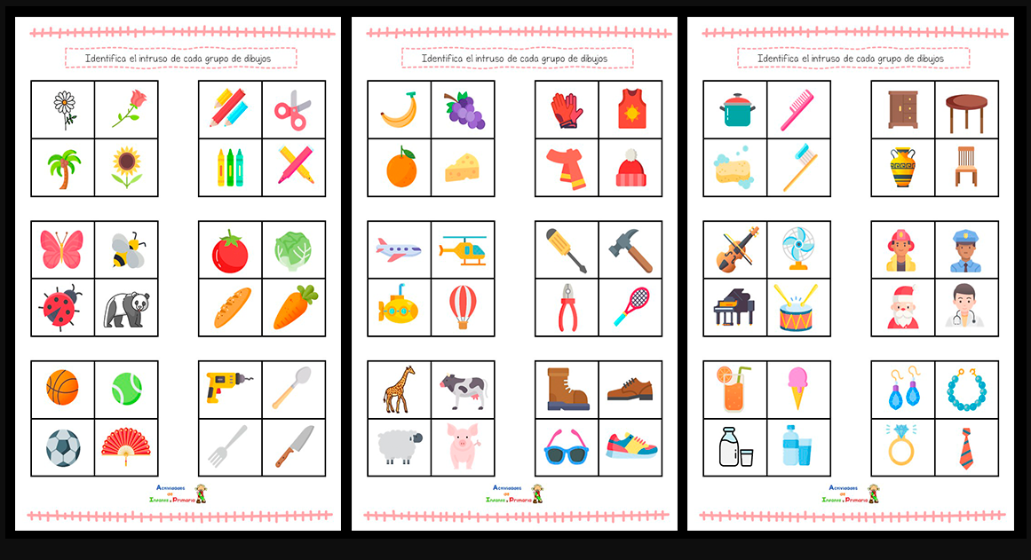 Estimulación cognitiva: Localiza el dibujo intruso - Orientacion Andujar