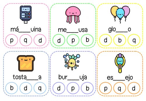 ACTIVIDADES GRAFEMAS DIFERENCIACIÓN b-d-p-q - Orientacion Andujar