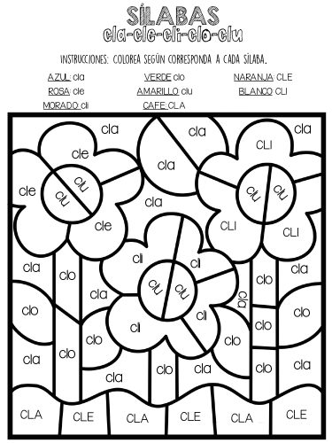 Colorea y aprende las silabas de forma divertida COLREAMOS SEGÚN ...