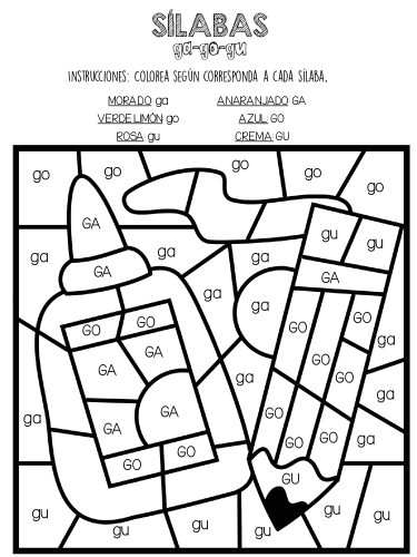 Colorea y aprende las silabas de forma divertida COLREAMOS SEGÚN ...