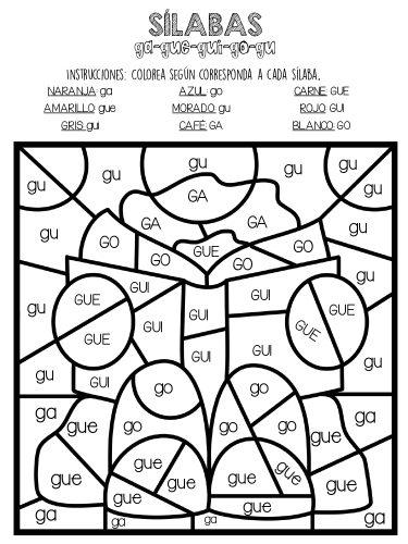 Colorea y aprende las silabas de forma divertida COLREAMOS SEGÚN ...