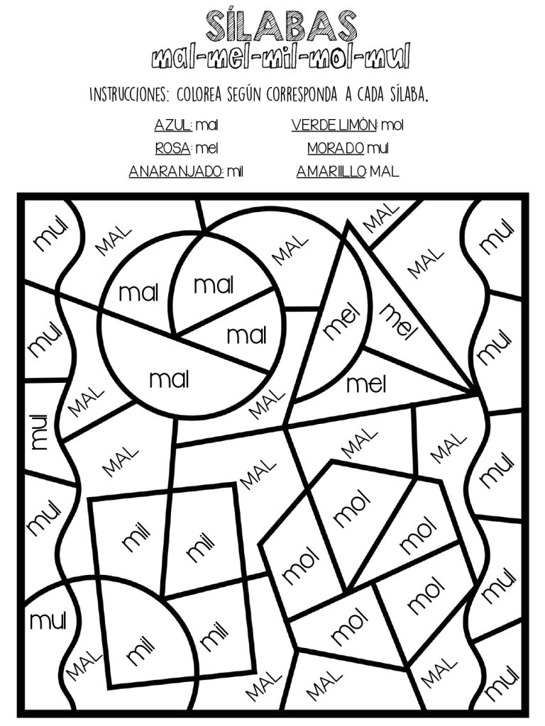 Colorea y aprende las silabas de forma divertida COLREAMOS SEGÚN ...