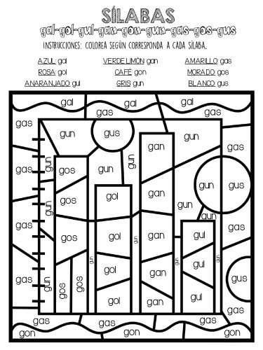 Colorea y aprende las silabas de forma divertida COLREAMOS SEGÚN ...