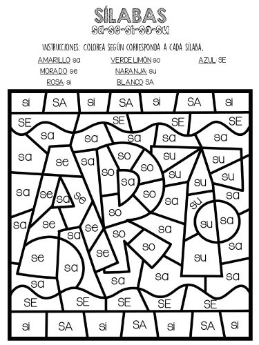 Colorea y aprende las silabas de forma divertida COLREAMOS SEGÚN ...