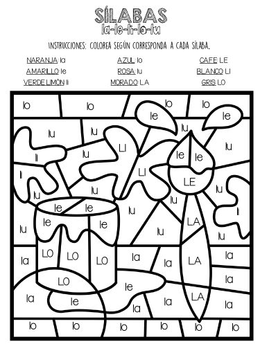 Colorea y aprende las silabas de forma divertida COLREAMOS SEGÚN ...