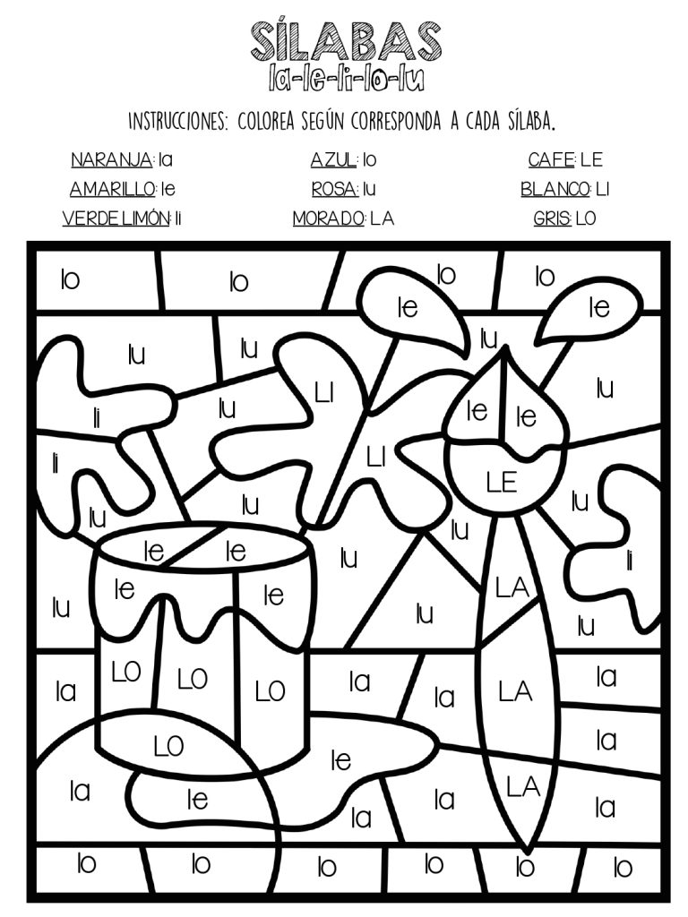 Colorea y aprende las silabas de forma divertida COLREAMOS SEGÚN ...