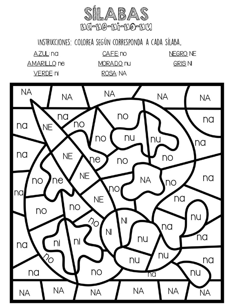 Colorea y aprende las silabas de forma divertida COLREAMOS SEGÚN ...