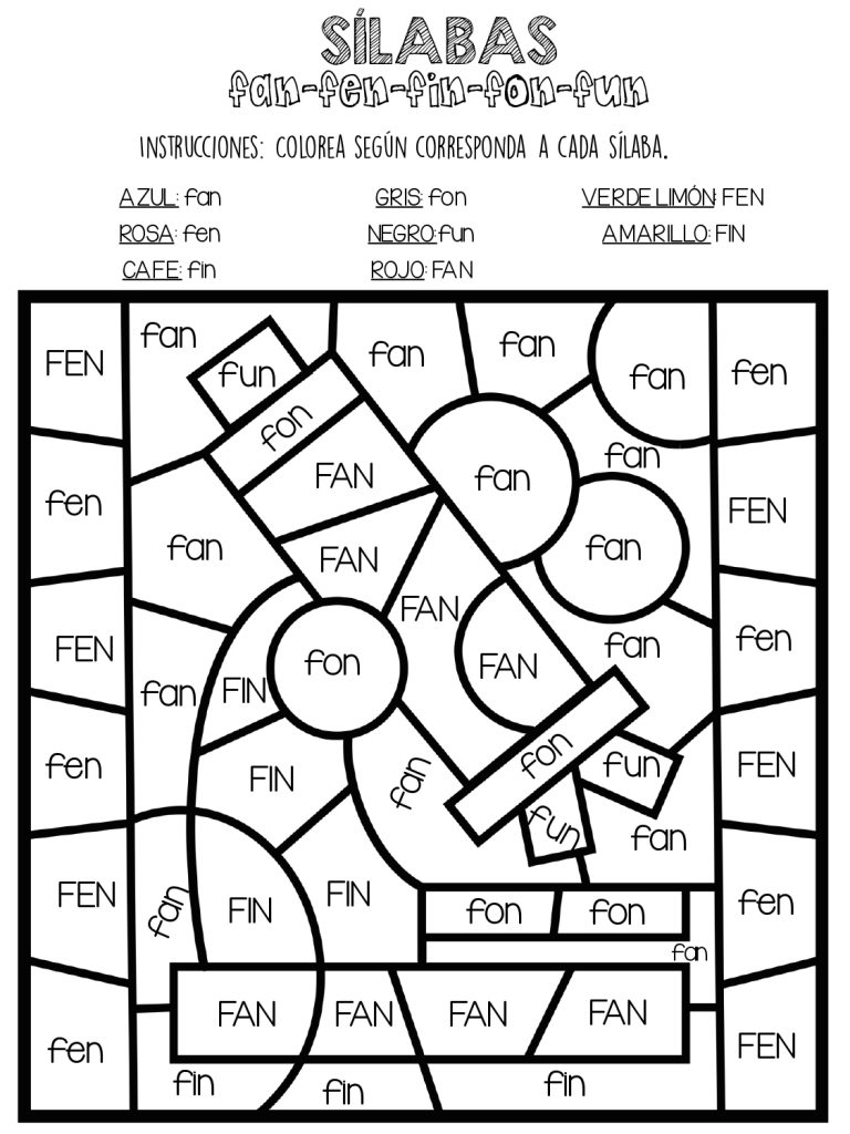 Colorea y aprende las silabas de forma divertida COLREAMOS SEGÚN ...