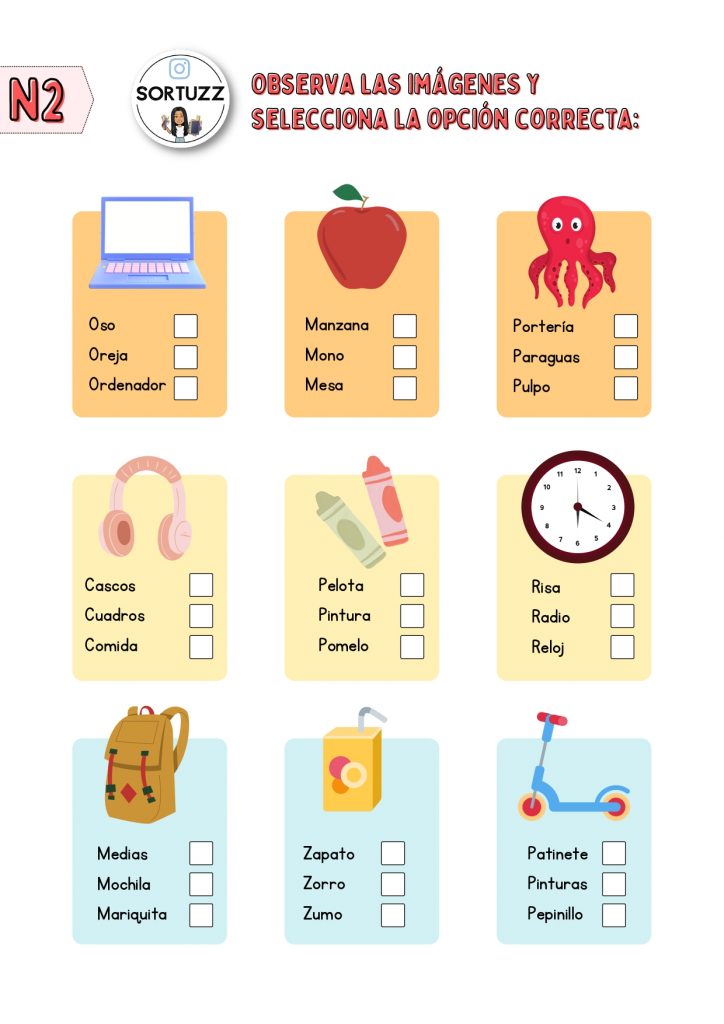 Comprensión de palabras en castellano y euskera - Orientacion Andujar