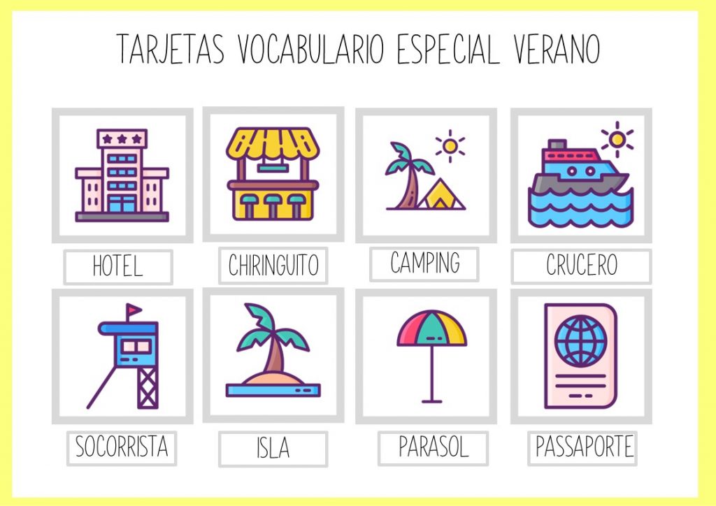 Conciencia semántica 58 tarjetas VOCABULARIO: "EL VERANO" - Orientacion ...