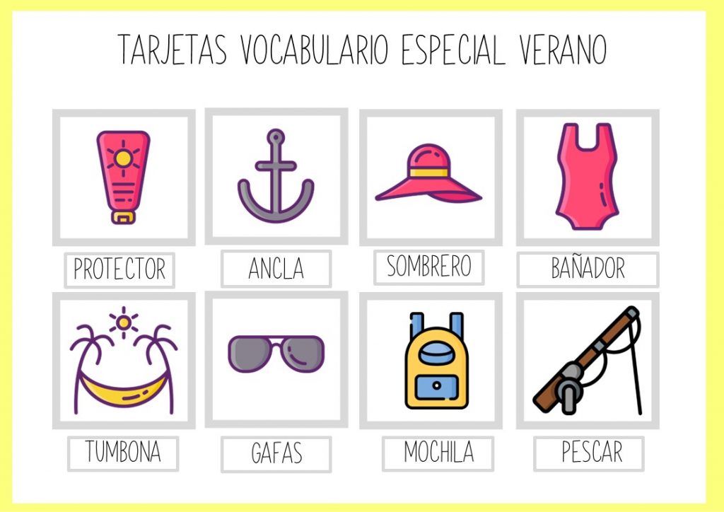 Conciencia semántica 58 tarjetas VOCABULARIO: "EL VERANO" - Orientacion ...