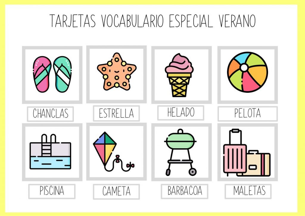Conciencia semántica 58 tarjetas VOCABULARIO: "EL VERANO" - Orientacion ...