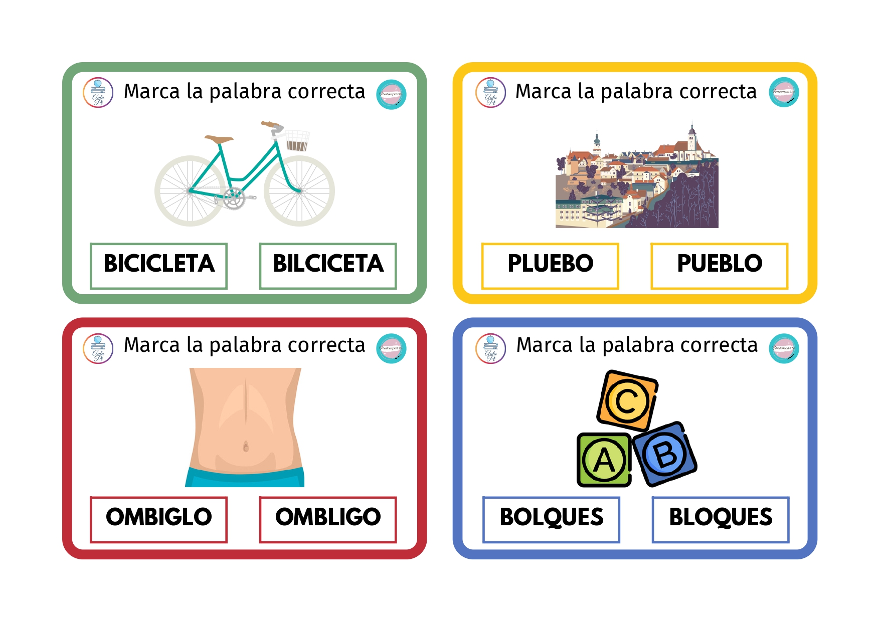 48 Tarjetas para trabajar dífonos con L, afianzar vocabulario ...