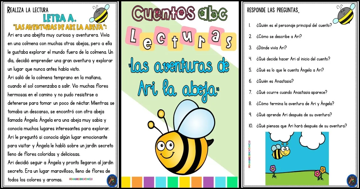 «LAS AVENTURAS DE ARI LA ABEJA» CUENTOS DEL ABECEDARIO. LETRA A ...