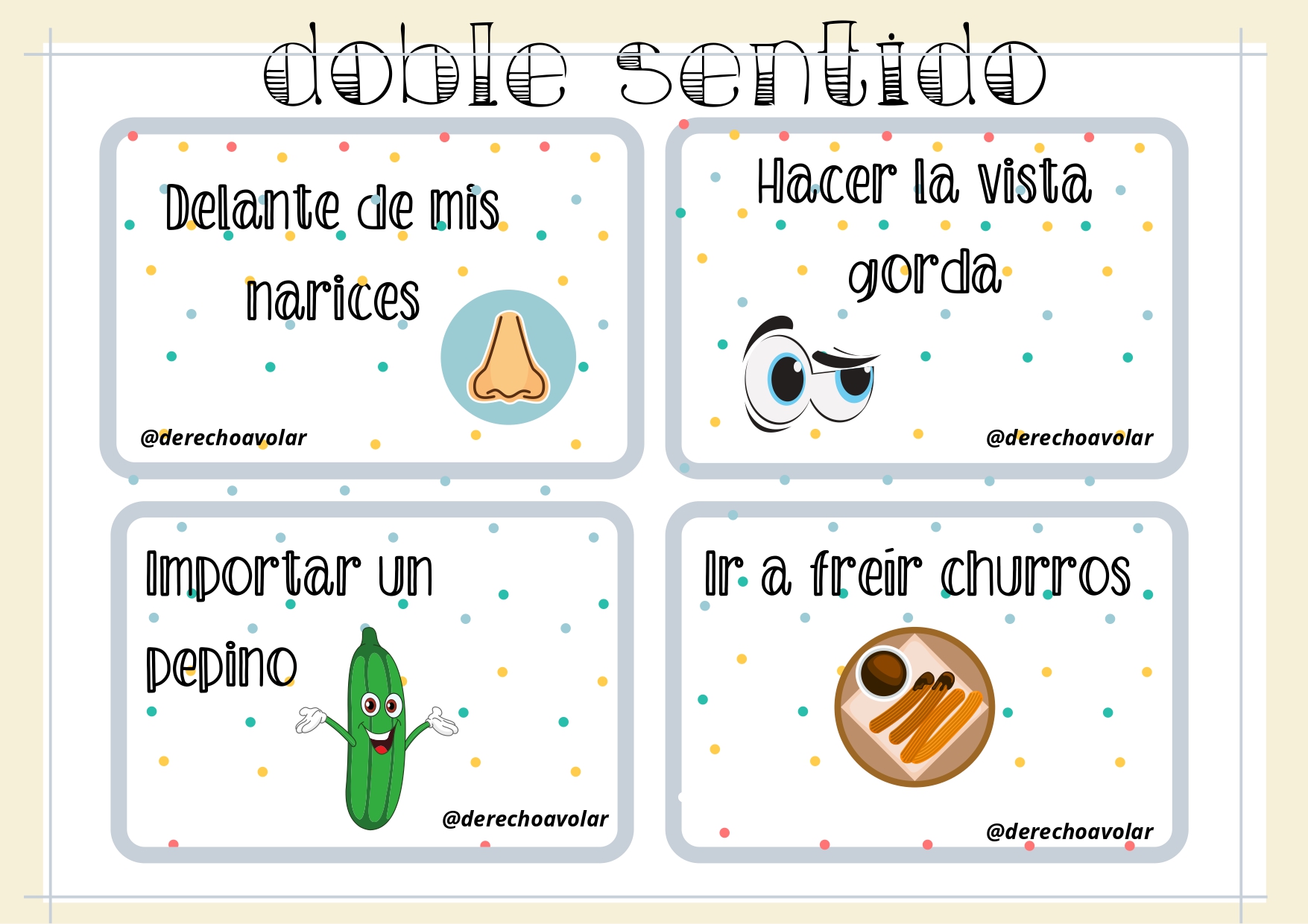 Tarjetas para trabajar los dobles sentidos especial alumnos TEA - Orientacion Andujar