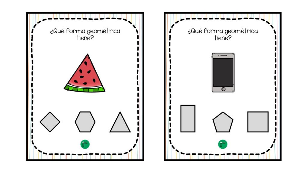 Tarjetas: Objetos con formas geométricas - Orientacion Andujar