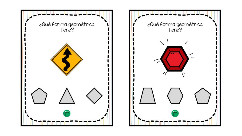 Tarjetas: Objetos con formas geométricas - Orientacion Andujar
