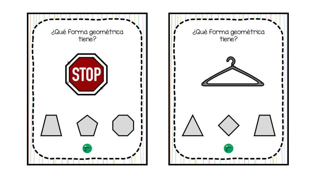 Tarjetas: Objetos con formas geométricas - Orientacion Andujar