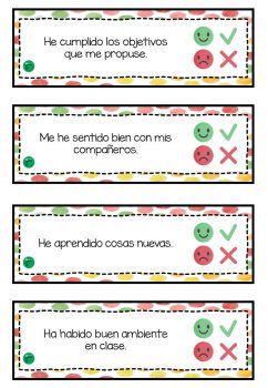 Tarjetas de autoevaluación para alumnos para final de curso + plantilla ...