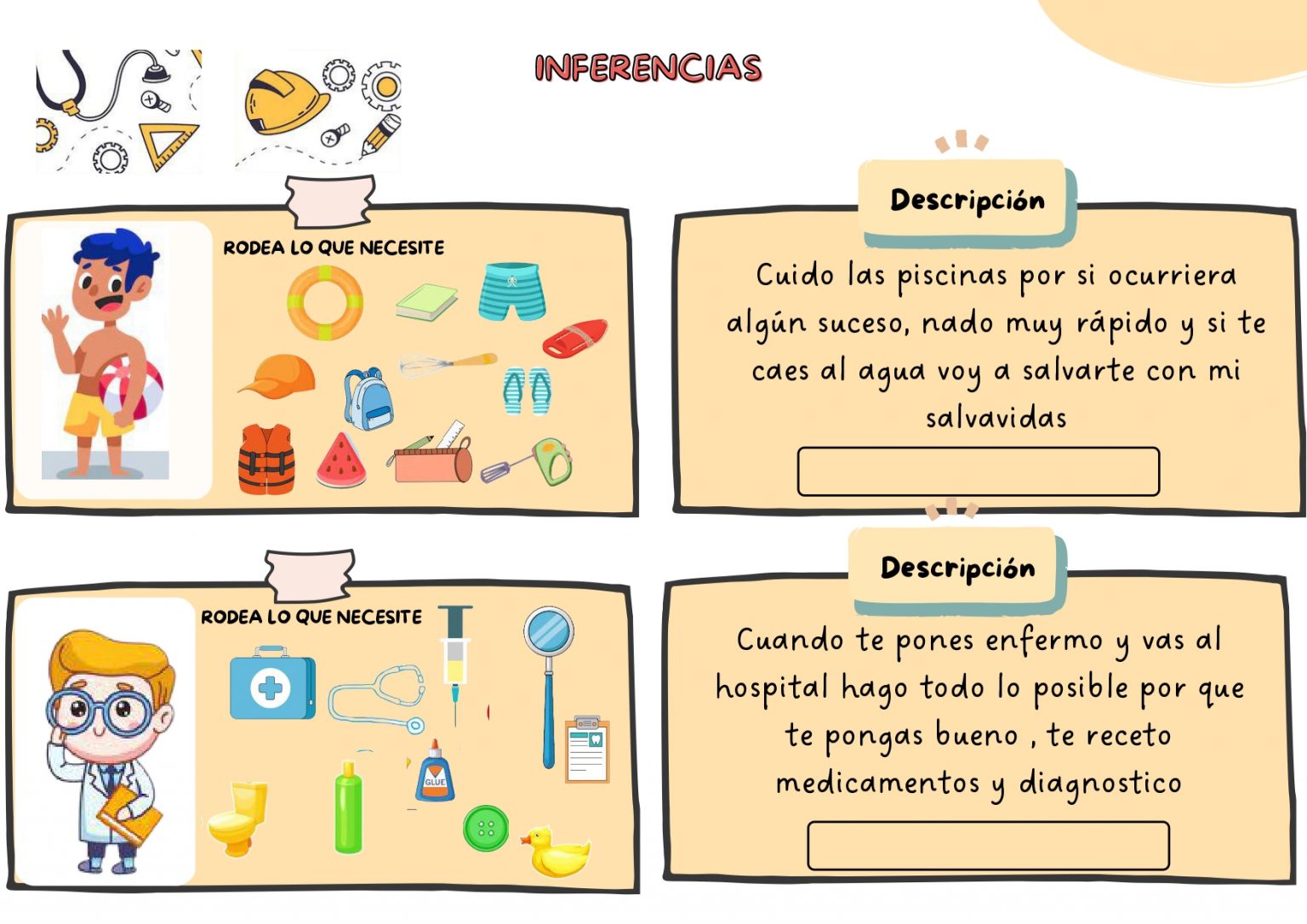 ADIVINA ADIVINANZA Trabajamos las profesiones mediante inferencias ...