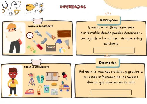 ADIVINA ADIVINANZA Trabajamos las profesiones mediante inferencias ...