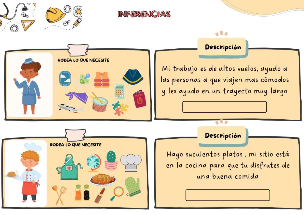 ADIVINA ADIVINANZA Trabajamos las profesiones mediante inferencias ...