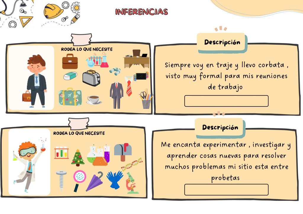 ADIVINA ADIVINANZA Trabajamos las profesiones mediante inferencias ...