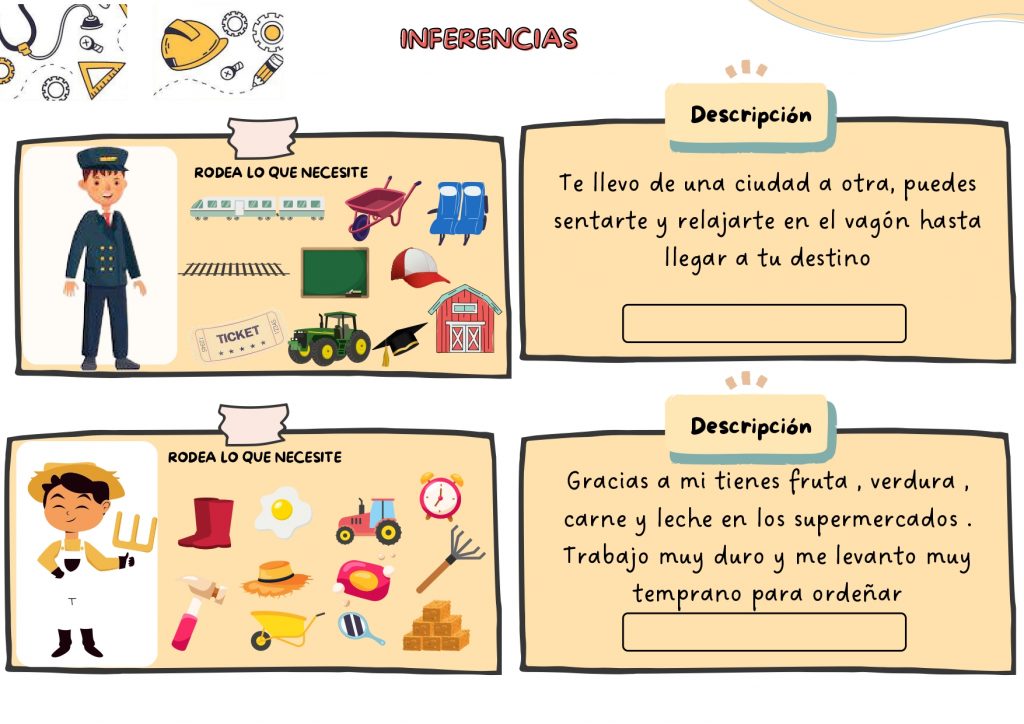 ADIVINA ADIVINANZA Trabajamos las profesiones mediante inferencias ...