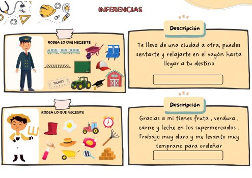 ADIVINA ADIVINANZA Trabajamos las profesiones mediante inferencias ...