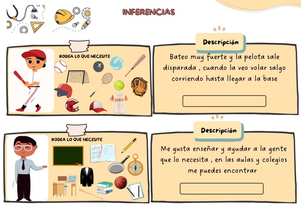 ADIVINA ADIVINANZA Trabajamos las profesiones mediante inferencias ...