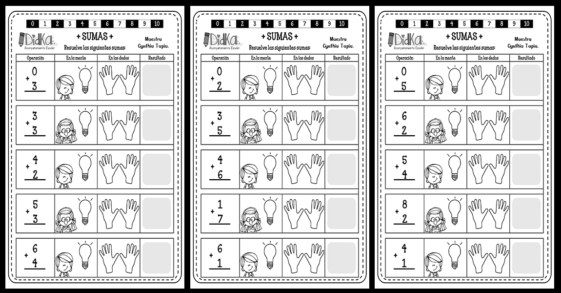 Fichas ilustrativas para aprender a sumar - Orientacion Andujar