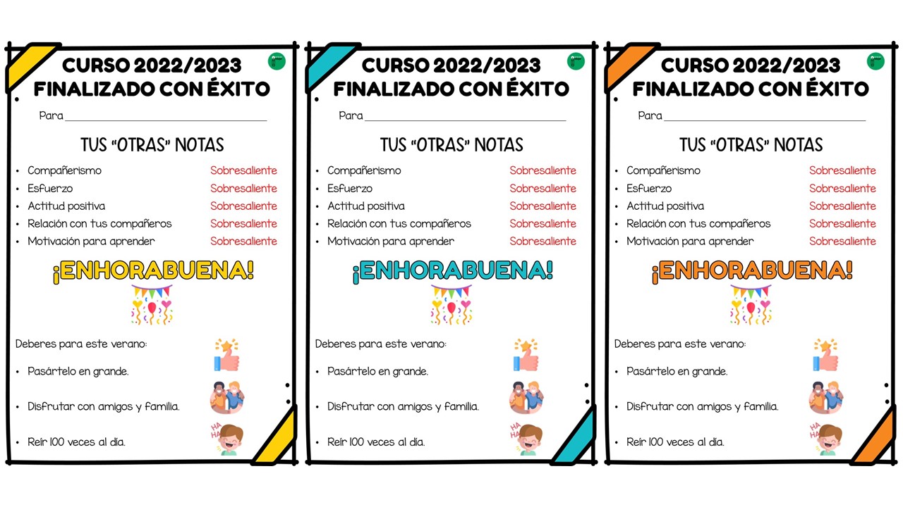 Notas especiales para final de curso - Orientacion Andujar