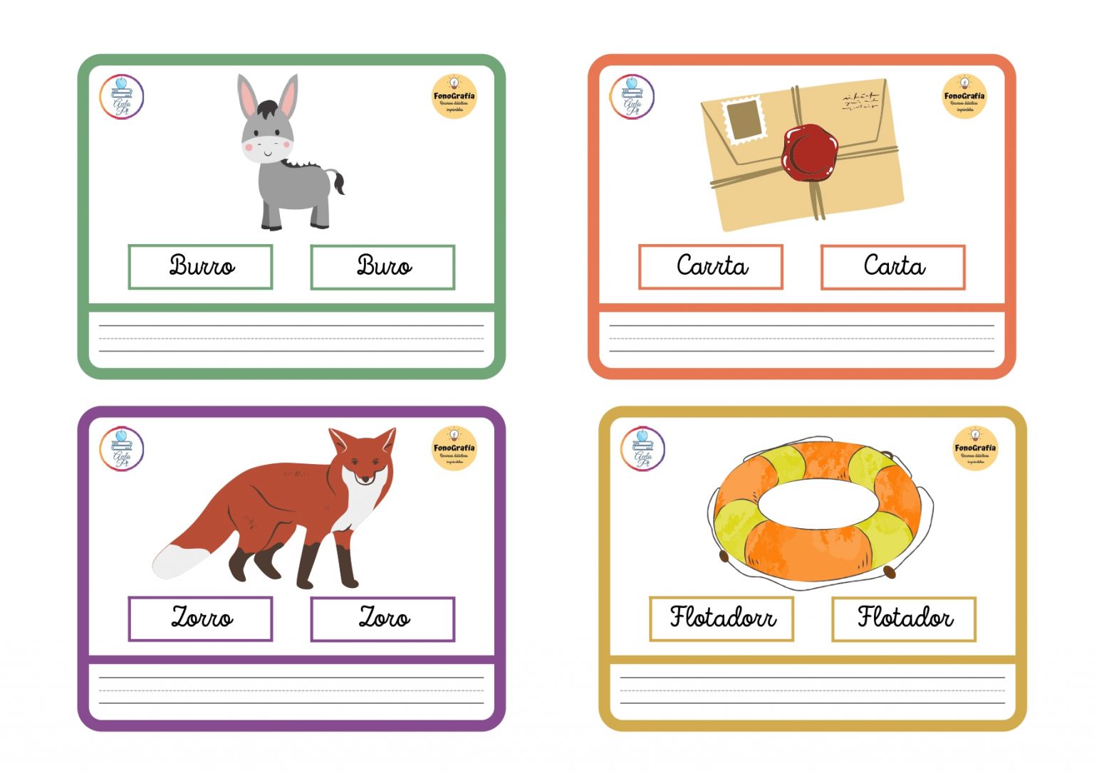 Recurso para trabajar la lectoescritura y la r y doble r - Orientacion Andujar