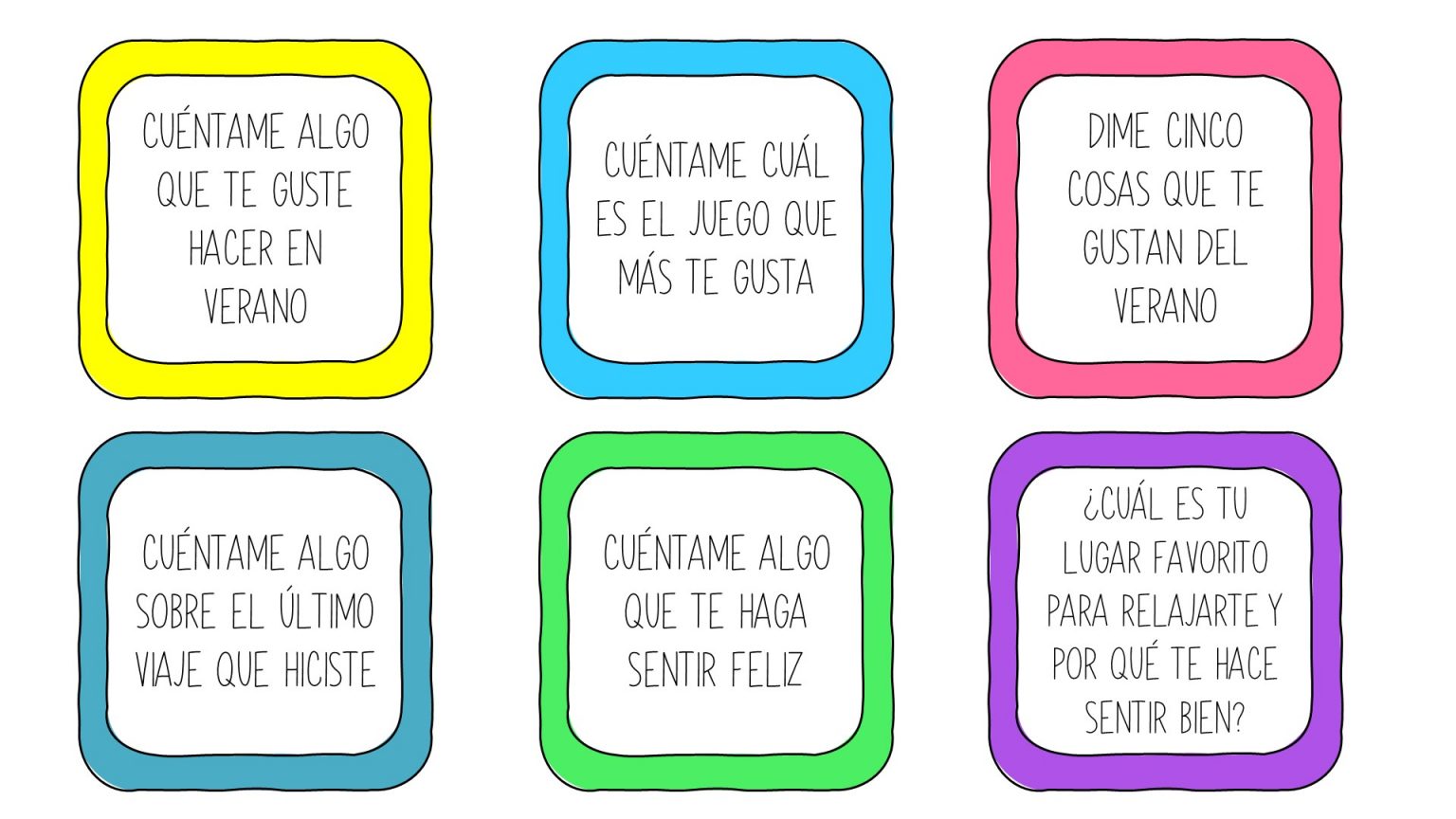Tarjetas para fomentar la comunicación oral - Orientacion Andujar