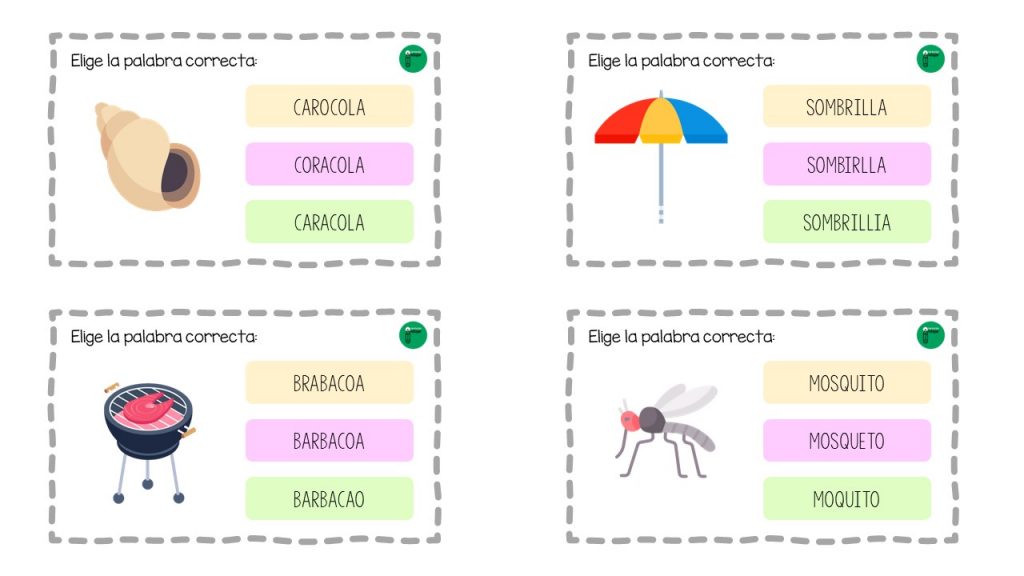 Lectura correcta de palabras con vocabulario de verano - Orientacion ...