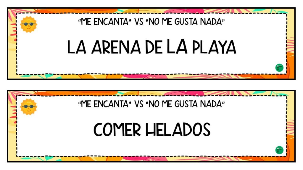 Dinámica para los últimos días de clase: "Me encanta" Vs "No me gusta ...