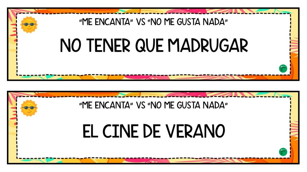 Dinámica para los últimos días de clase: "Me encanta" Vs "No me gusta ...
