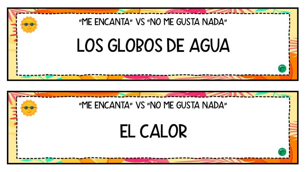 Divertido juego sobre el verano: Me gusta - No me gusta - Orientacion ...