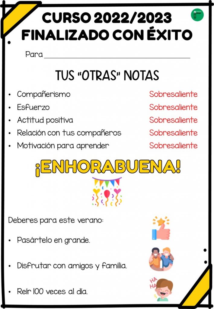 Notas especiales para final de curso - Orientacion Andujar
