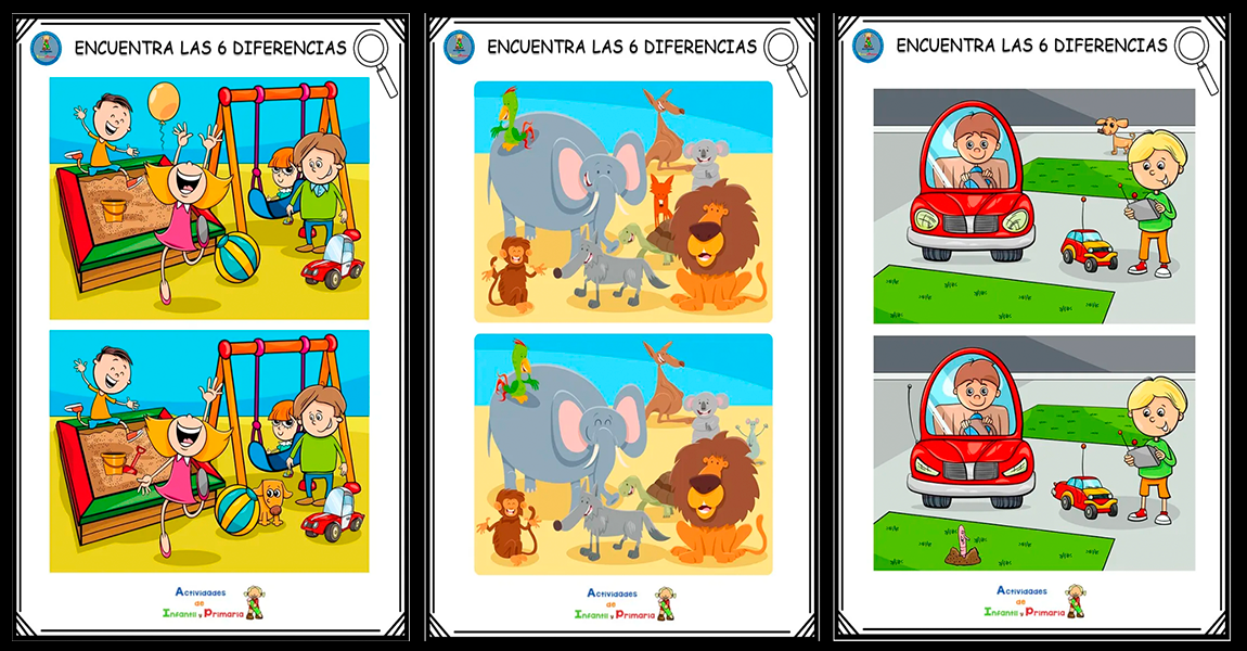 DIVERTIDAS FICHAS CON DIBUJOS PARA ENCONTRAR DIFERENCIAS - Orientacion ...