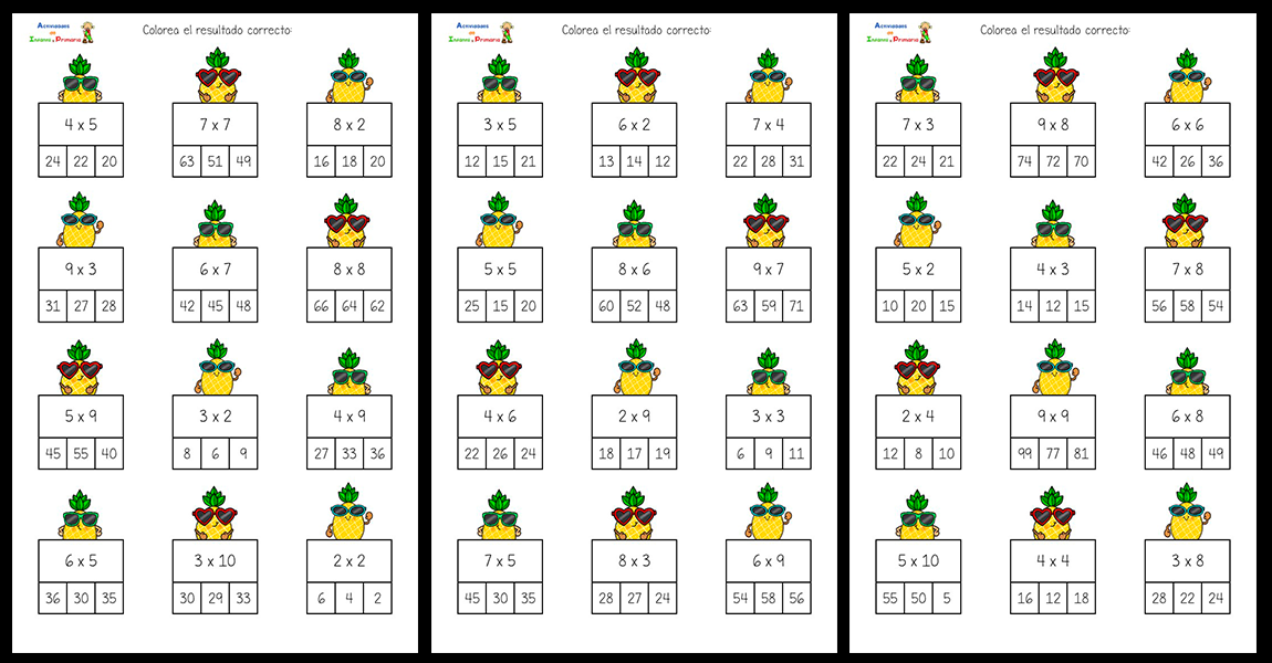 Repasar las tablas de multiplicar especial verano - Orientacion Andujar