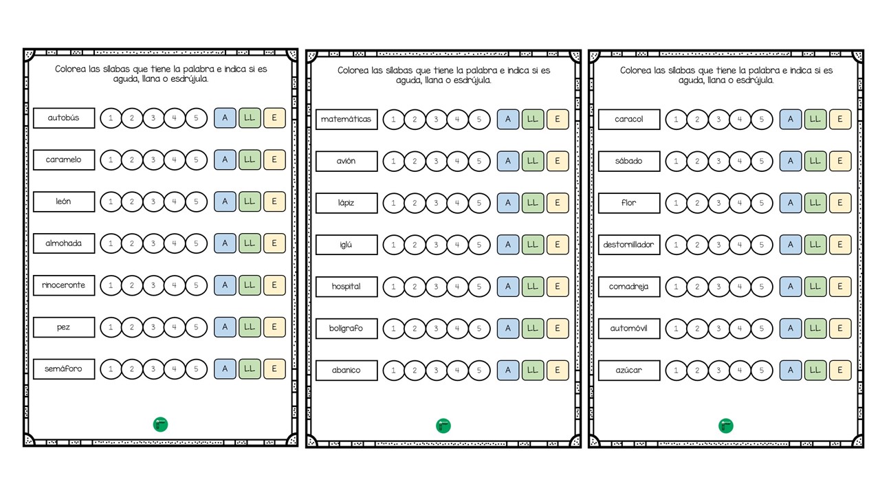 Separacion De Palabras En Silabas