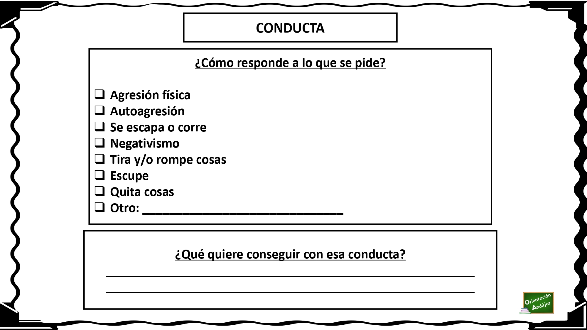 Recurso para profesores: Plantilla registro de conductas - Orientacion ...