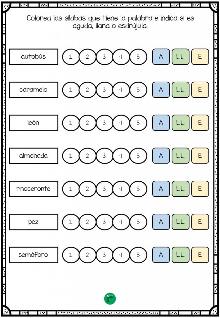 Sílabas y acentuación de las palabras - Orientacion Andujar