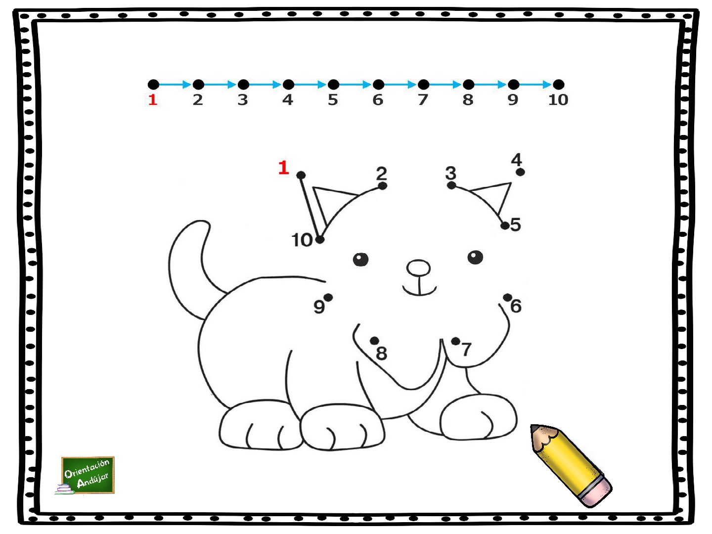 Fichas de motricidad fina: Une los números y completa el dibujo ...
