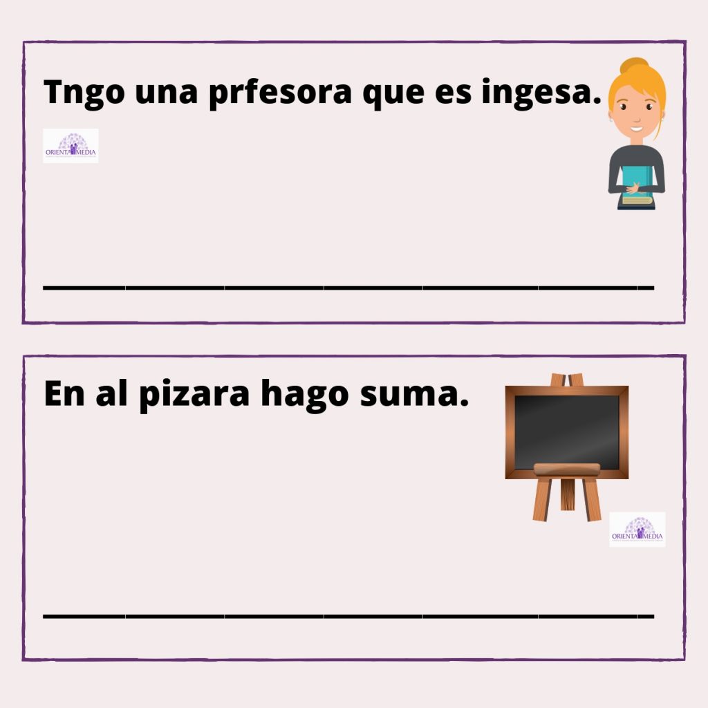 Encuentra los errores ortográficos y de escritura en las siguientes ...